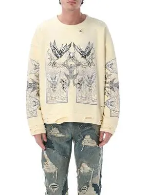 WHO DECIDES WAR Graphic Sweatshirt - Cloud