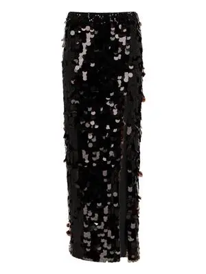 P.a.r.o.s.h Sequined Maxi Skirt With Slit - Brown
