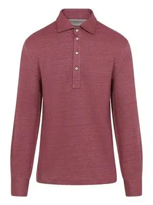 Brunello Cucinelli Long Sleeves Polo Spring Summer 26 Collection - Red