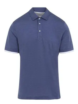 Brunello Cucinelli Short-sleeved Layered Polo Shirt - Blue