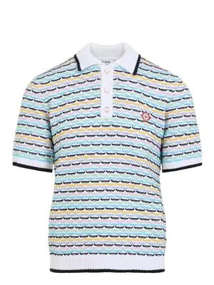 Casablanca Tuck Stitch Polo Shirt - Multicolour
