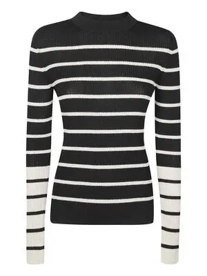 8PM 8PM Striped Fine Knit Pullover