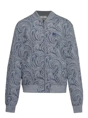 Etro Paisley Print Bomber Jacket - Grey