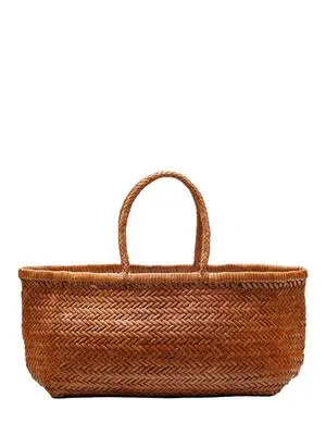 Dragon Diffusion Dragon Diffusion Buff Calf Leather Woven Tote Tan
