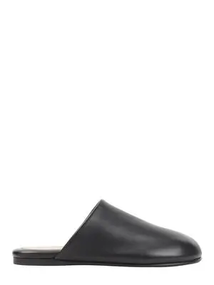 Carven Vendôme Flat Mule In Leather - Black