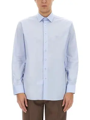 Etro Regular Fit Pegasus Logo Shirt - Azure
