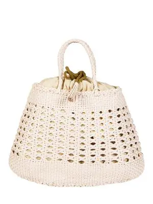 Dragon Diffusion Santa Cano Woven Braided Tote Bag - Beige