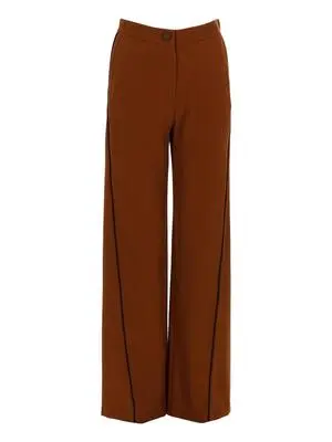 SE-TA Fw19 Collection Wide Leg Trousers - Brown