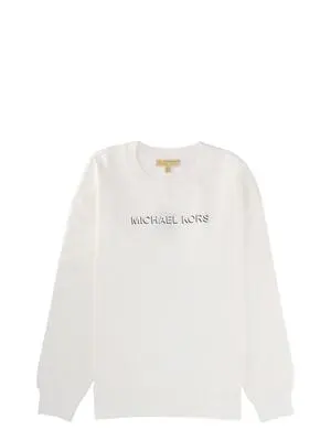 Michael Kors Organic Cotton Logo Crewneck Sweatshirt - White