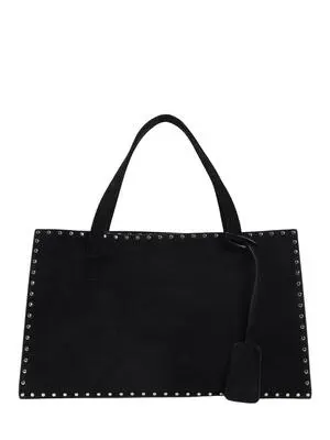 Phoebe Philo Mini Studded Suede Basket Handbag - Black