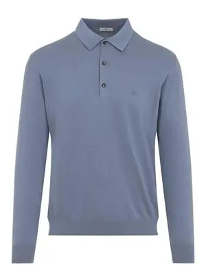 Etro Knitted Cotton Polo - Blue