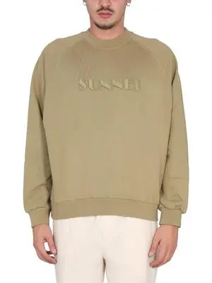 Sunnei Embroidered Logo Sweatshirt - Beige