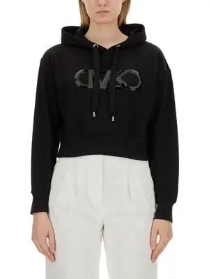 Michael Kors Organic Cotton Logo Hoodie - Black
