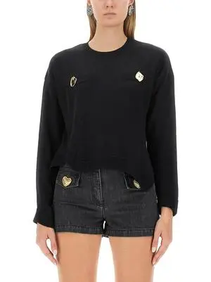 MOSCHINO MOSCHINO Cropped Virgin Wool T-Shirt