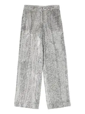 Stella McCartney STELLA MCCARTNEY Metallic Wide-Leg Pants Silver