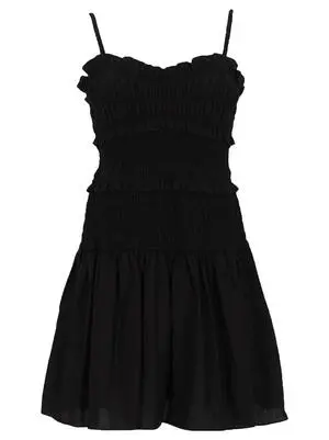 Michael Kors Smocked Mini Dress - Black