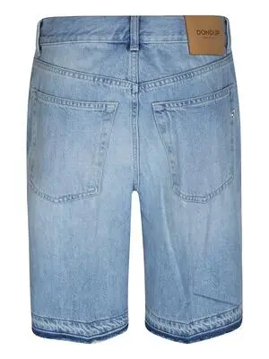 DONDUP Bermuda Shorts With Frayed Hem - Blu
