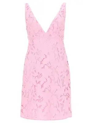 Michael Kors Sleeveless V-neck Lace Mini Dress - Pink