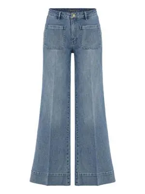 Michael Kors MICHAEL BY MICHAEL KORS High-Waisted Wide-Leg Jeans With Patch Pockets Blue
