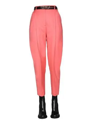 Alexander McQueen Peg Leg Wool Trousers - Pink