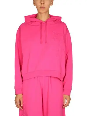 Alexander McQueen Embroidered Cotton Hoodie - Fuchsia