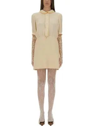 Valentino Garavani Crepe Couture Short Dress With Bow Detail - Ivory
