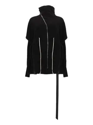 RICK OWENS RICK OWENS DRKSHDW Asymmetric Zip High-Neck Oversized Jacket