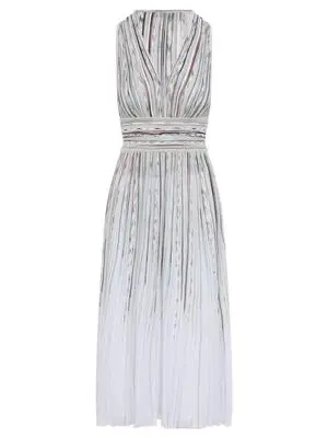 Missoni V-neck Striped Metallic Midi Dress - Multicolour