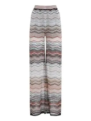 Missoni Wide Leg Sequined Chevron Trousers - Multicolour