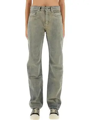 Rick Owens Concordians Fog Cut Denim Pants - Grey