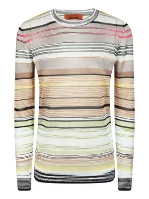 Missoni Striped Flame Viscose Crewneck Sweater - Multicolor
