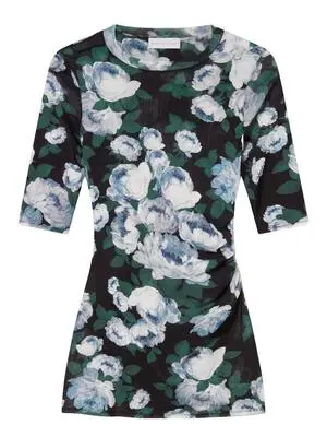 Stella McCartney Three-quarter Sleeve Floral Mesh Top - Blu