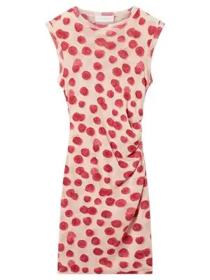 Stella McCartney Sleeveless Printed Mesh Dress - Rosa