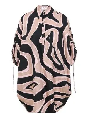 Emilio Pucci Labirinto Print Short Silk Kaftan - Multicolour