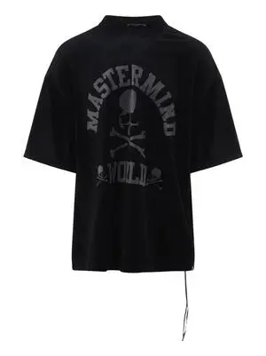 MASTERMIND Velour Cotton T-shirt - Black