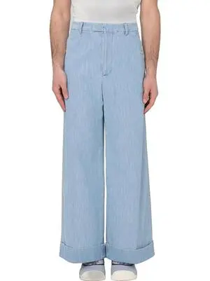 Valentino Garavani Wide Leg Cotton Pants - Denim