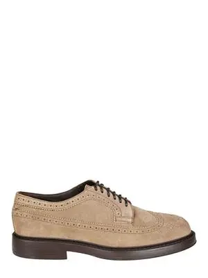DOUCAL'S Suede Lace-up Derby Brogues - Marrone