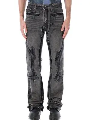 WHO DECIDES WAR Mini Jeans" Distressed Denim - Coal