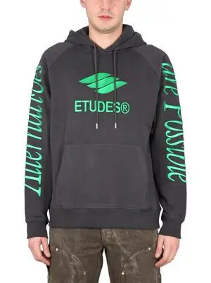 ÉTUDES Racing Eco Logo-embroidered Hoodie - Black
