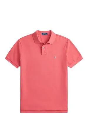 Polo Ralph Lauren Rib-knit Polo With Two-button Placket And Tennis Tail Size - Red