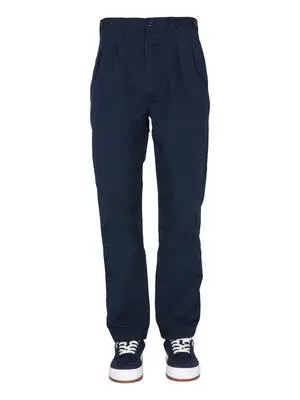 NIGEL CABOURN Oversize Fit Cotton Trousers - Blue