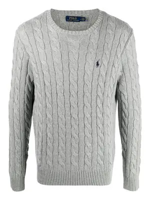 Polo Ralph Lauren Cable Knit Cotton Crewneck Sweater - Grey
