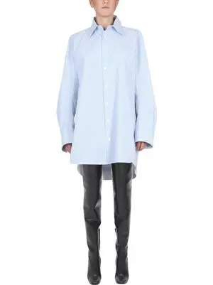 Bottega Veneta Compact Striped Cotton Shirt - Azure