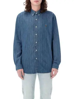 Polo Ralph Lauren Polo Ralph Lauren Custom-Fit Button-Down Shirt For Men Mid Blue