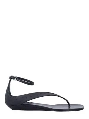LOULOU Small Matelassé Lambskin Sandals - Black