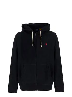 Polo Ralph Lauren POLO RALPH LAUREN Full Zip Fleece Hoodie With Embroidered Pony Logo Black