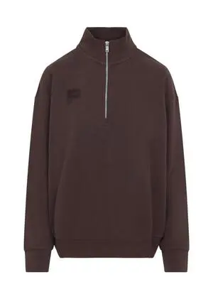 PANGAIA Half Zip Sweatshirt - Brown