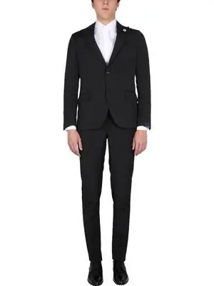 LARDINI Single-breasted Suit Jacket - Black
