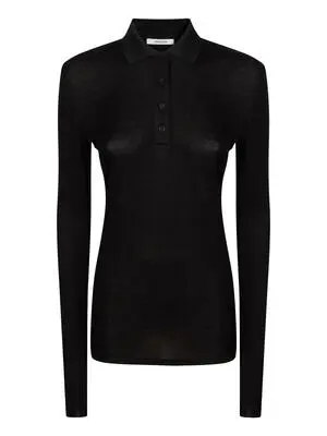 ENTIRE STUDIOS Long Sleeve Polo Shirt - Nero