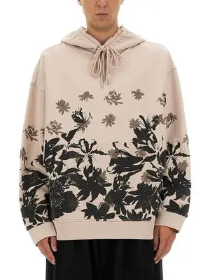 Dries Van Noten Oversized Floral Print Cotton Jersey Hoodie - Ivory